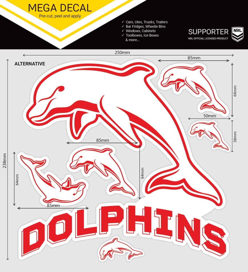 Dolphins Alternative Mega Decal – Whateva Sports