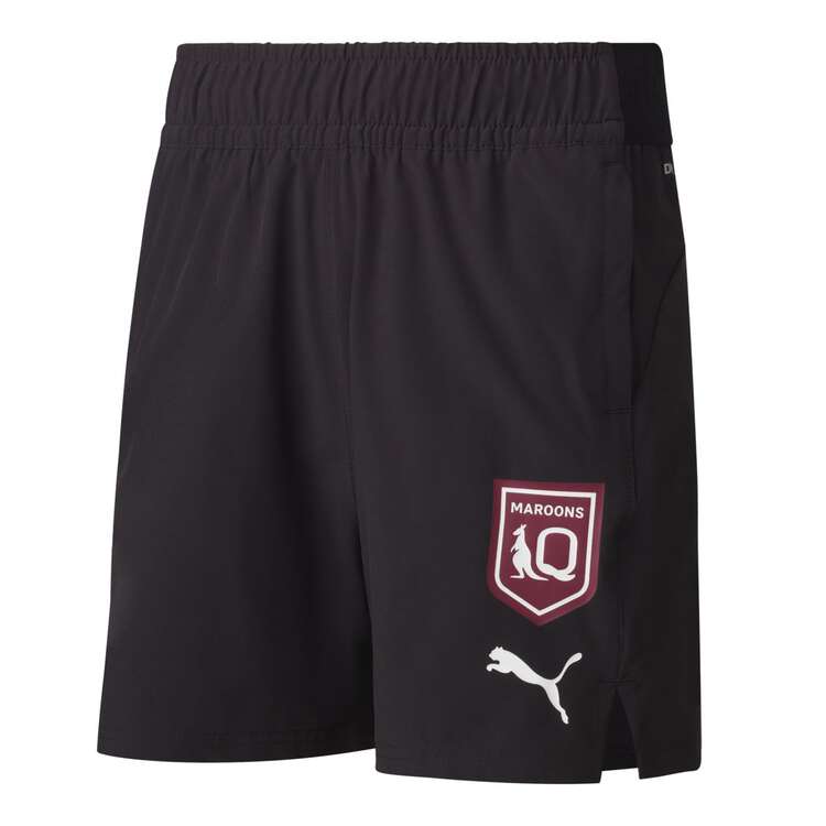QLD Maroons 2025 Kids Training Shorts – Black – Whateva Sports